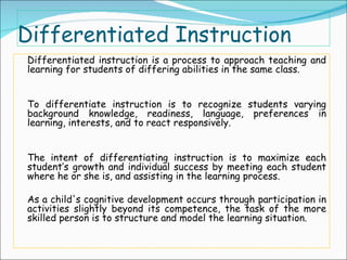 Differentiated Instruction Presentacion In Service Training 2009 | PPT ...