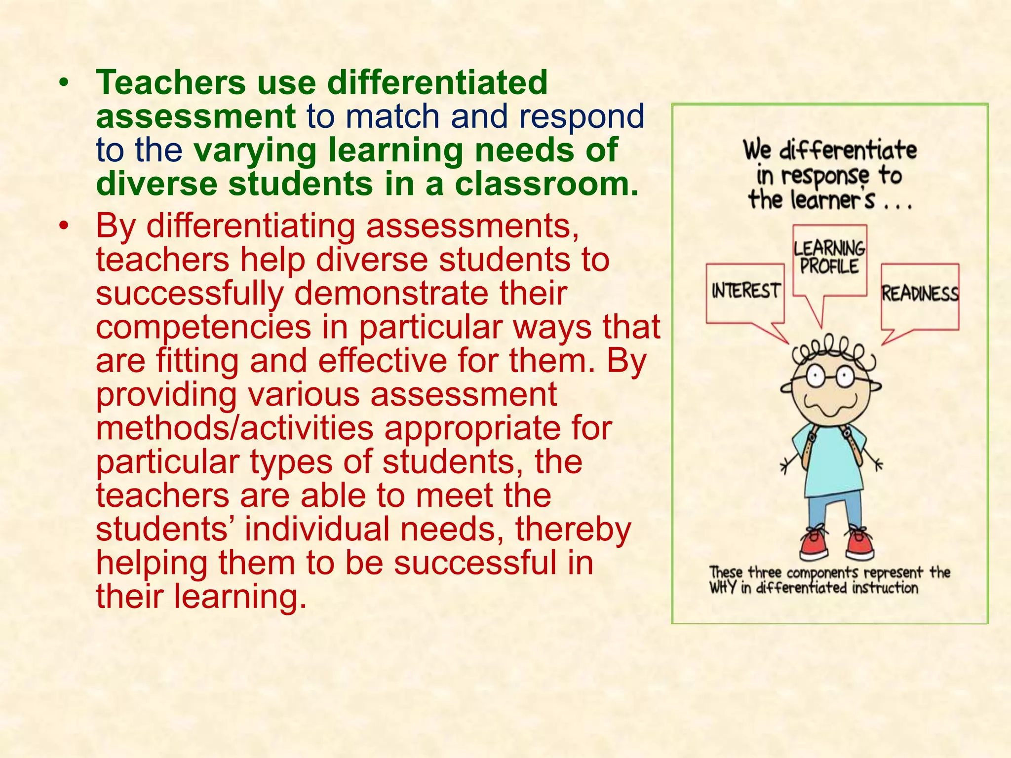 Differentiated Assessment Meaning and Significance | PPTX