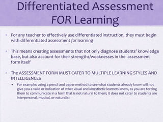 Differentiated Assessment | PPTX