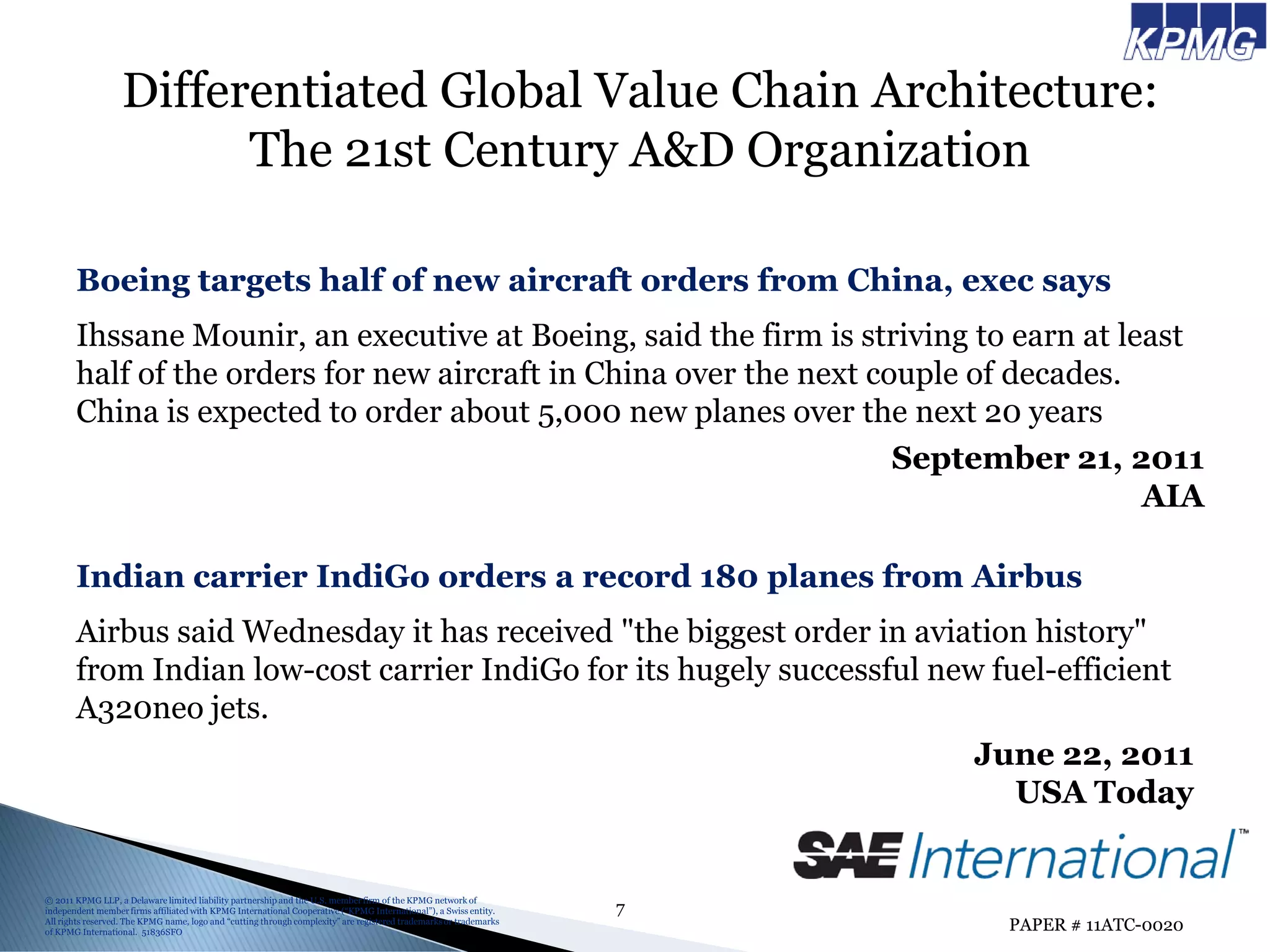 Differentiated global value chain architecture sae aerotech congress ...