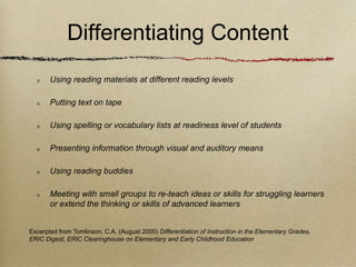 Differentiated instruction | PPT