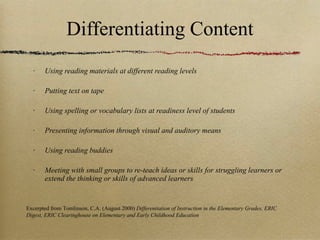 Differentiated instruction | PPT | Free Download