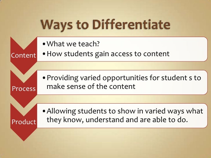 Differentiated instruction