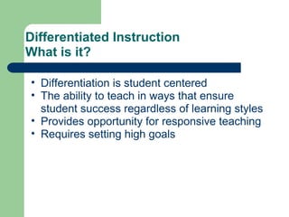 Differentiated Instruction | PPT | Educational Assessment | Education