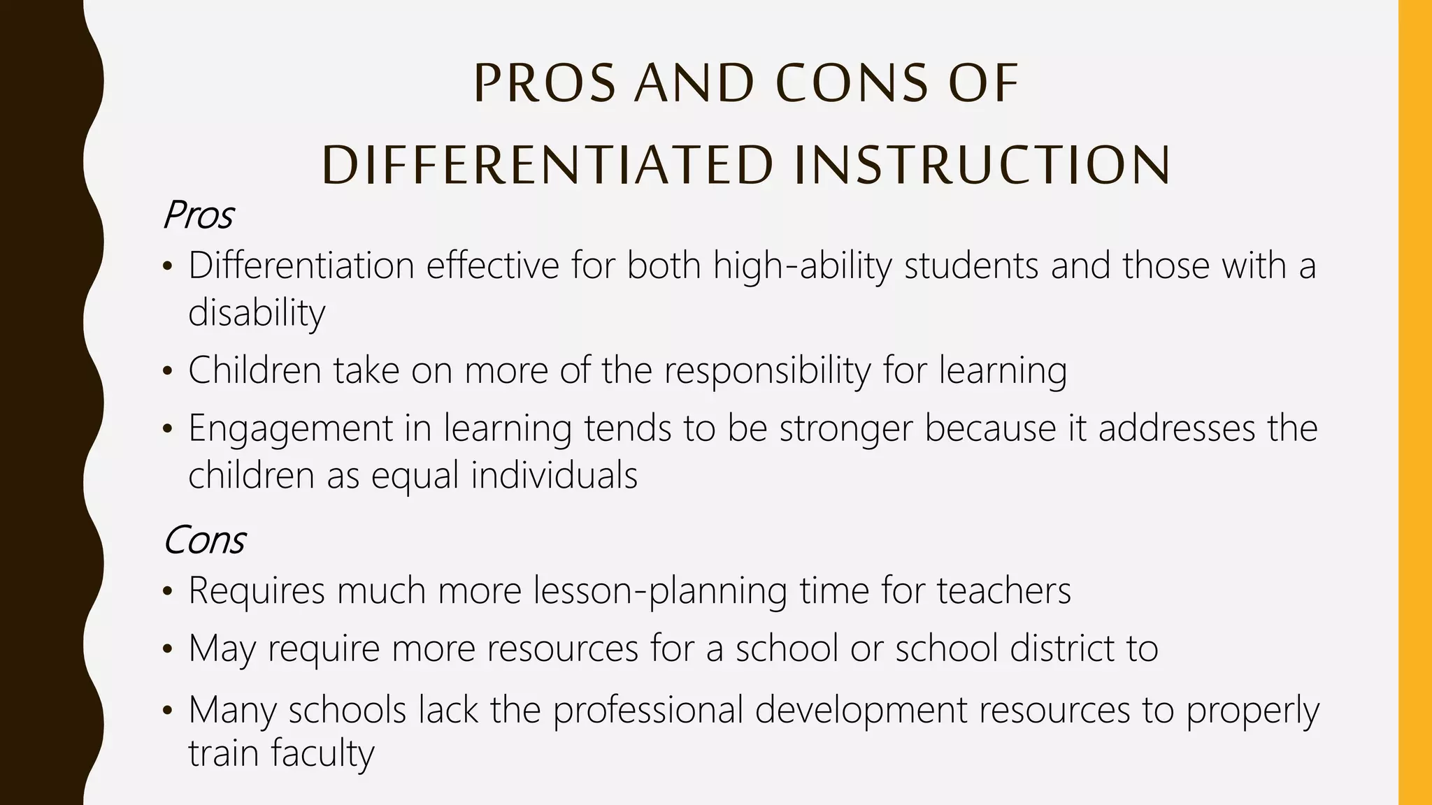Differentiated Instruction to address diverse learners. | PPTX