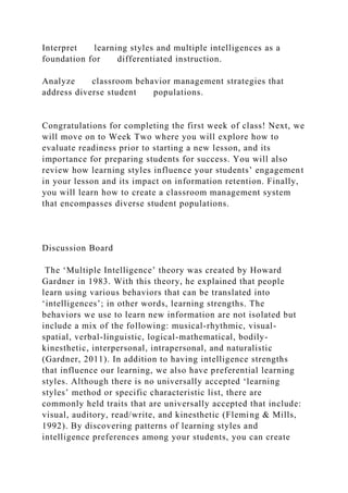 Differentiated instruction doesn’t start with teaching, it start | PDF