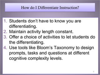 Differentiated instruction for ELLs | PPT