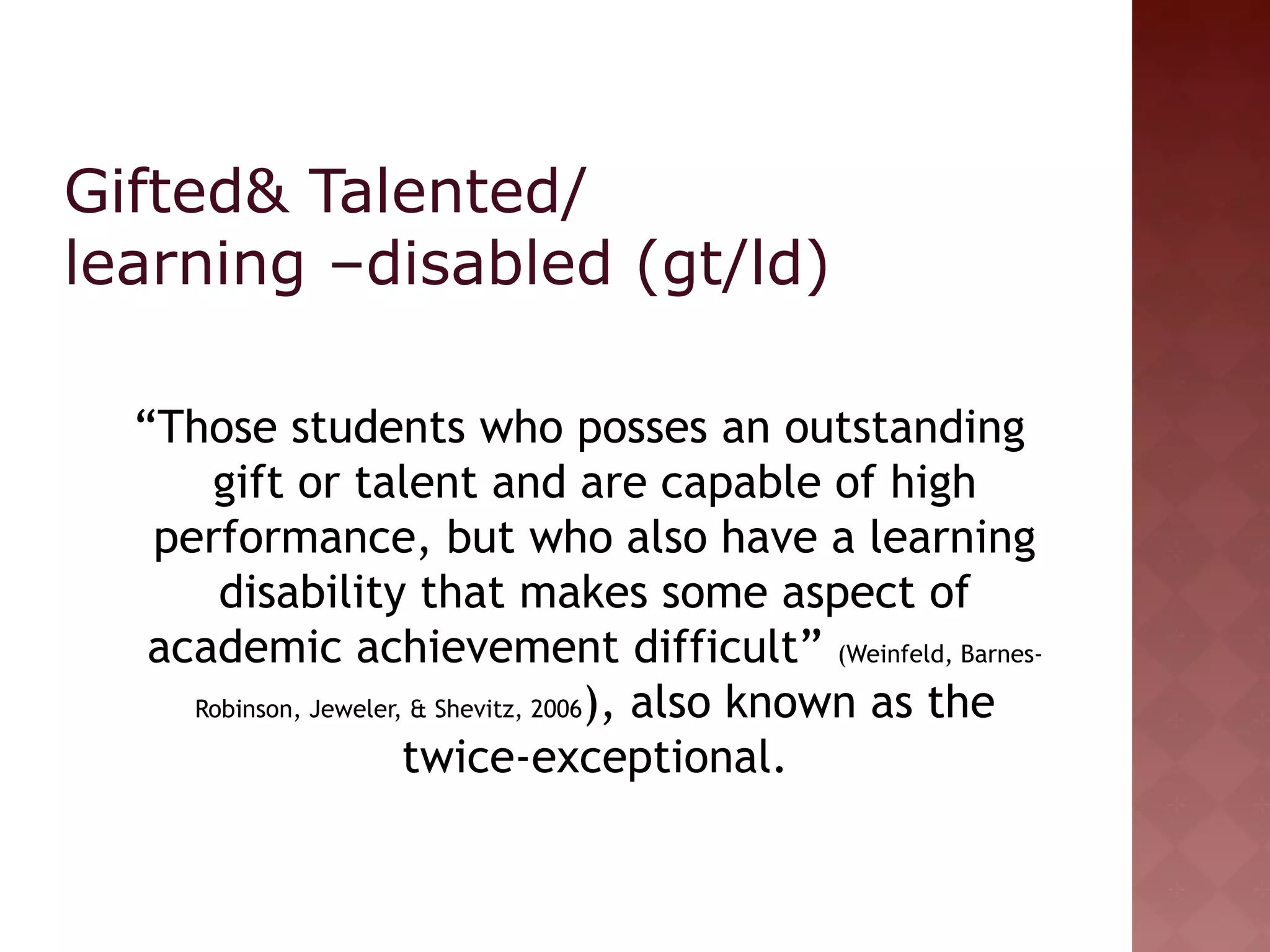 Differentiated instruction for the twice exceptional | PPT