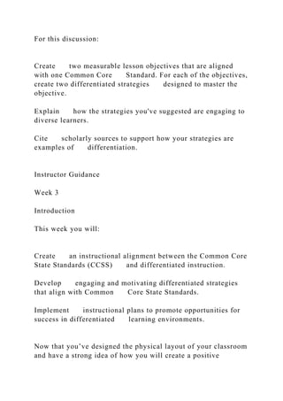 Differentiated instruction is built on a foundation of effective | DOCX