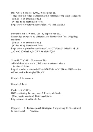 Differentiated instruction is built on a foundation of effective | DOCX