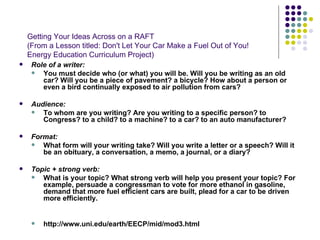 Differentiated Instruction Strategy Raft | PPT