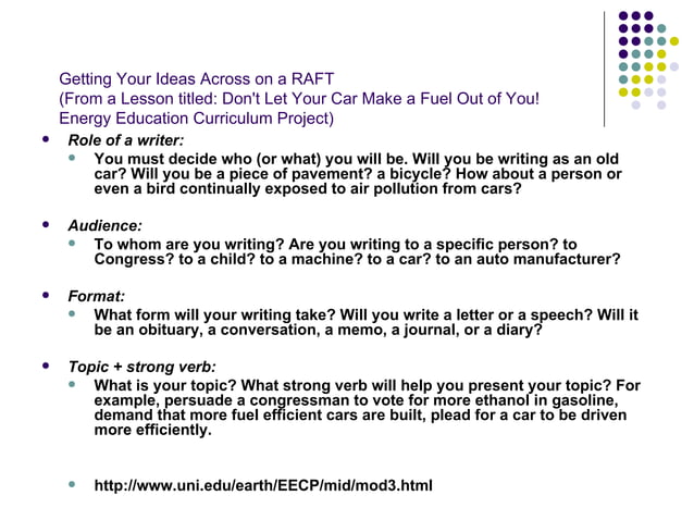 Differentiated Instruction Strategy Raft | PPT | Education