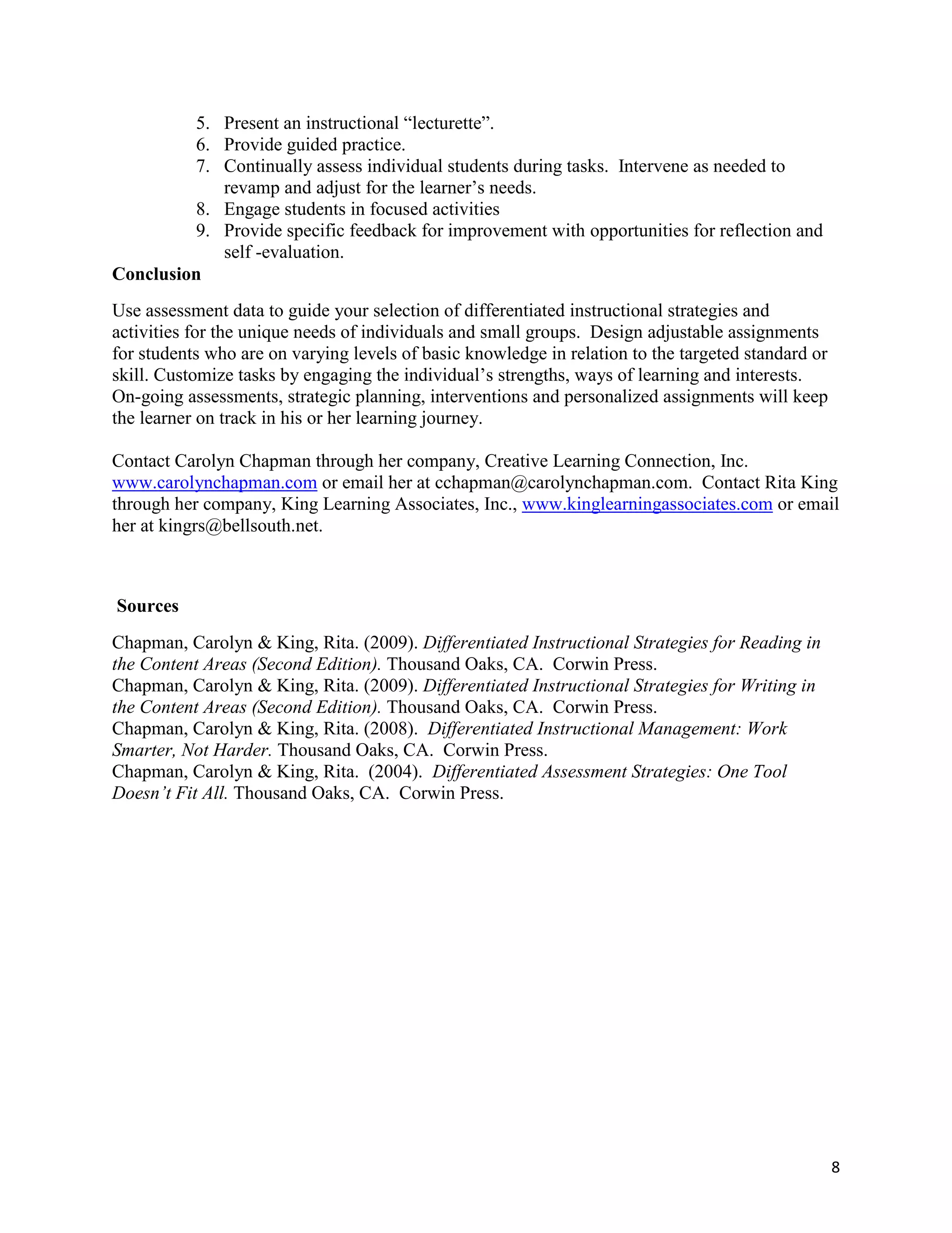 Differentiated instruction ten common questions and answers | PDF