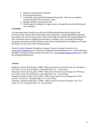 Differentiated instruction ten common questions and answers | PDF