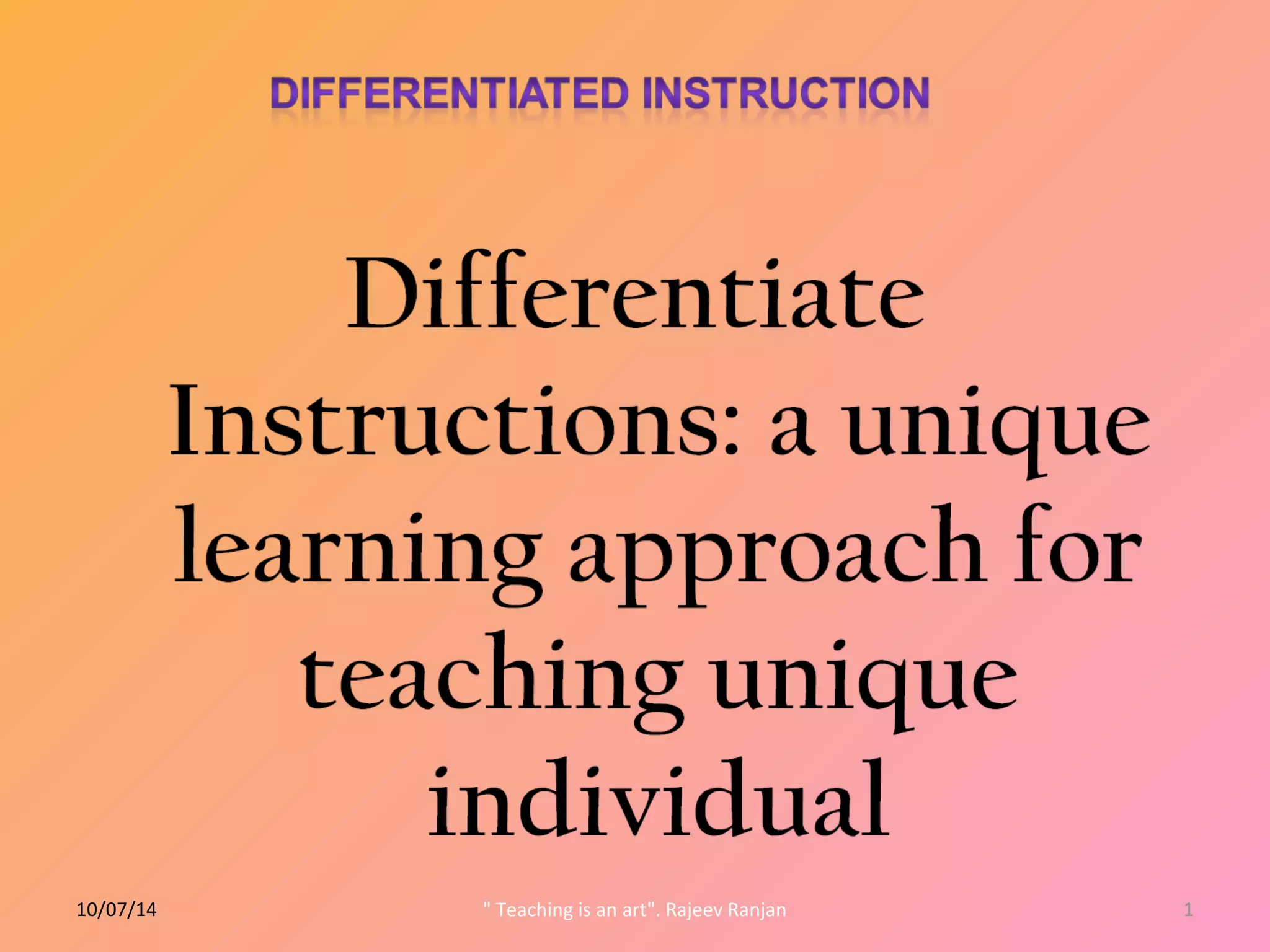 Differentiated Instruction Strategies | PPT