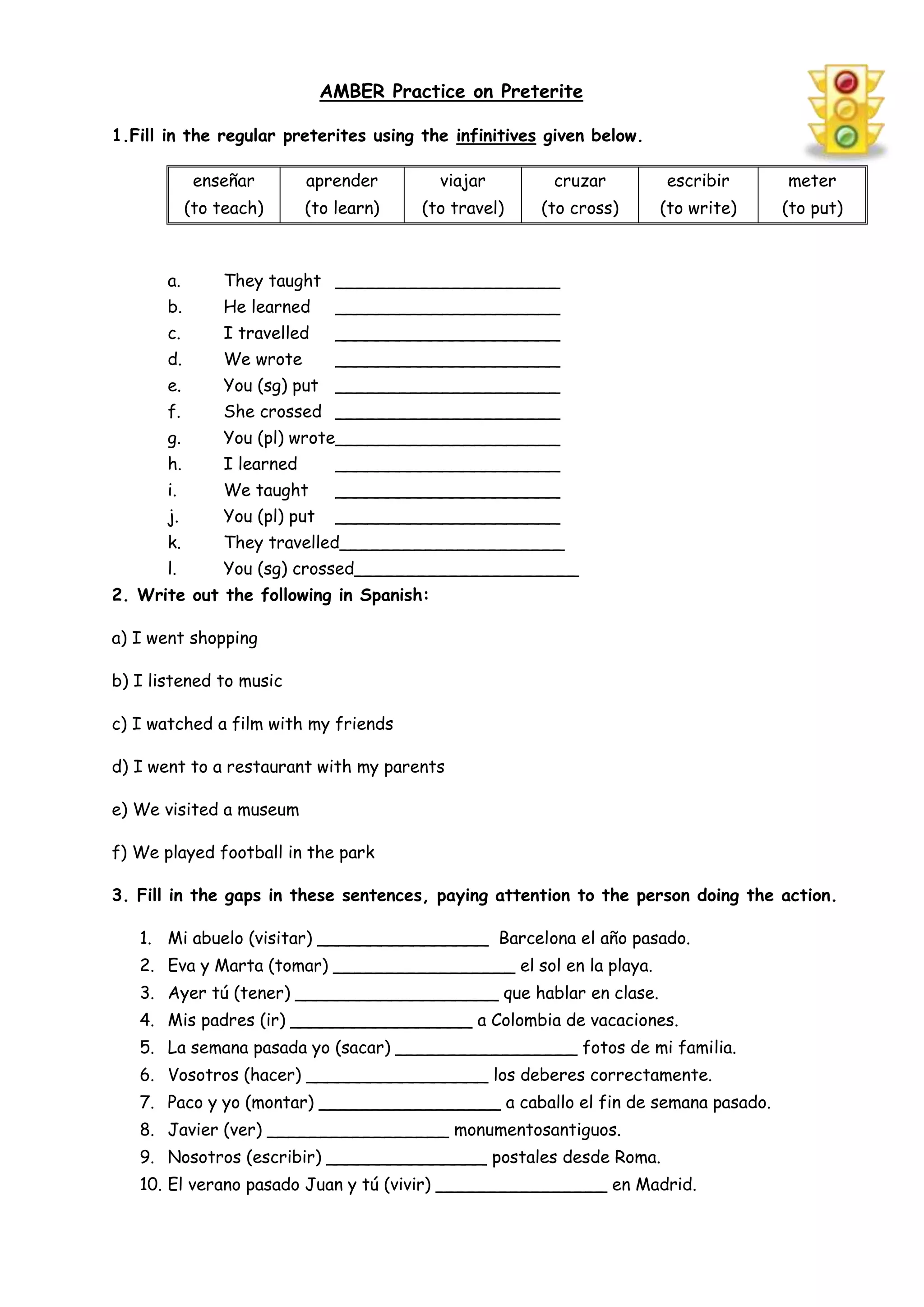 Differentiated lesson on preterite tense | DOCX