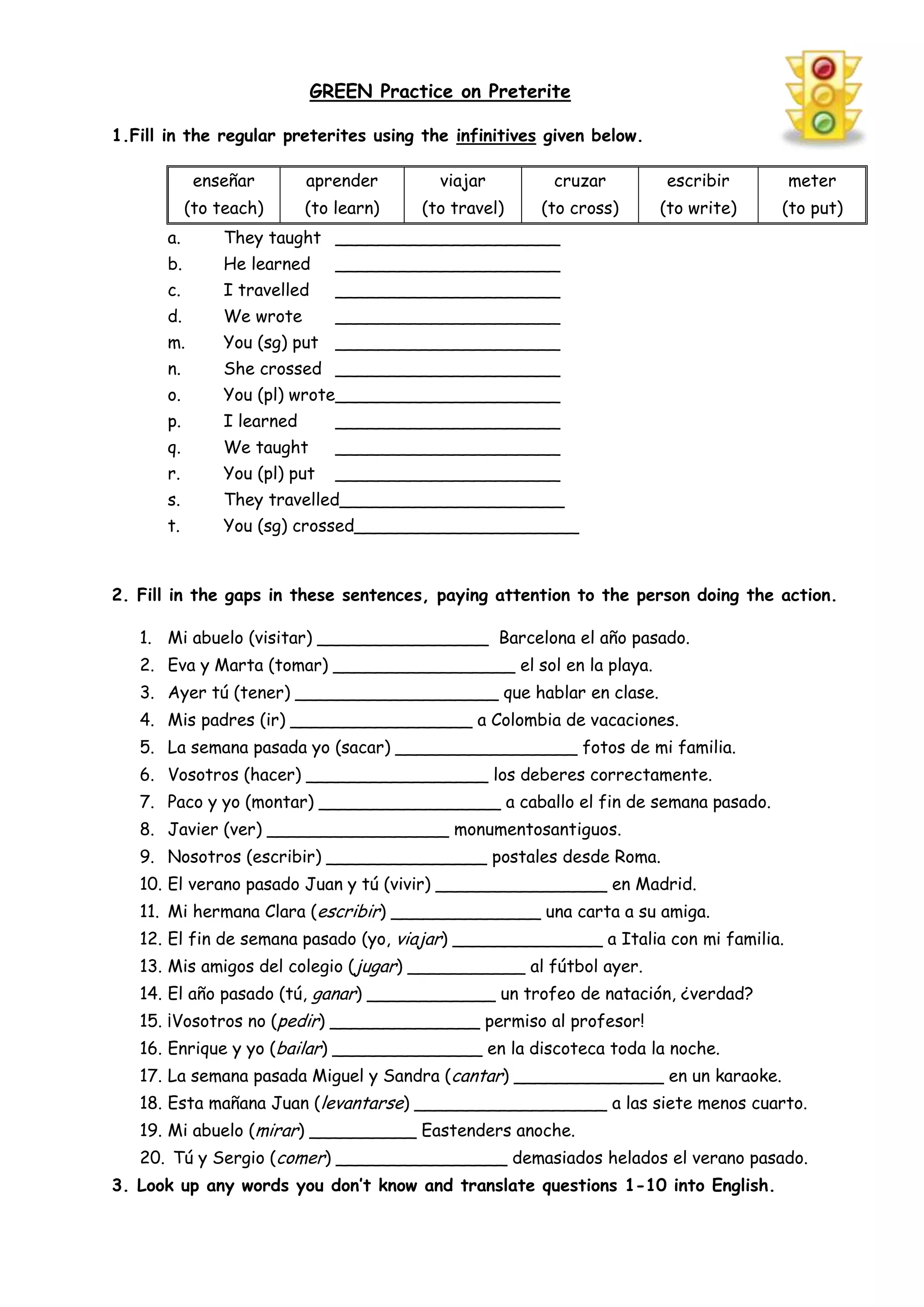 Differentiated lesson on preterite tense | DOCX