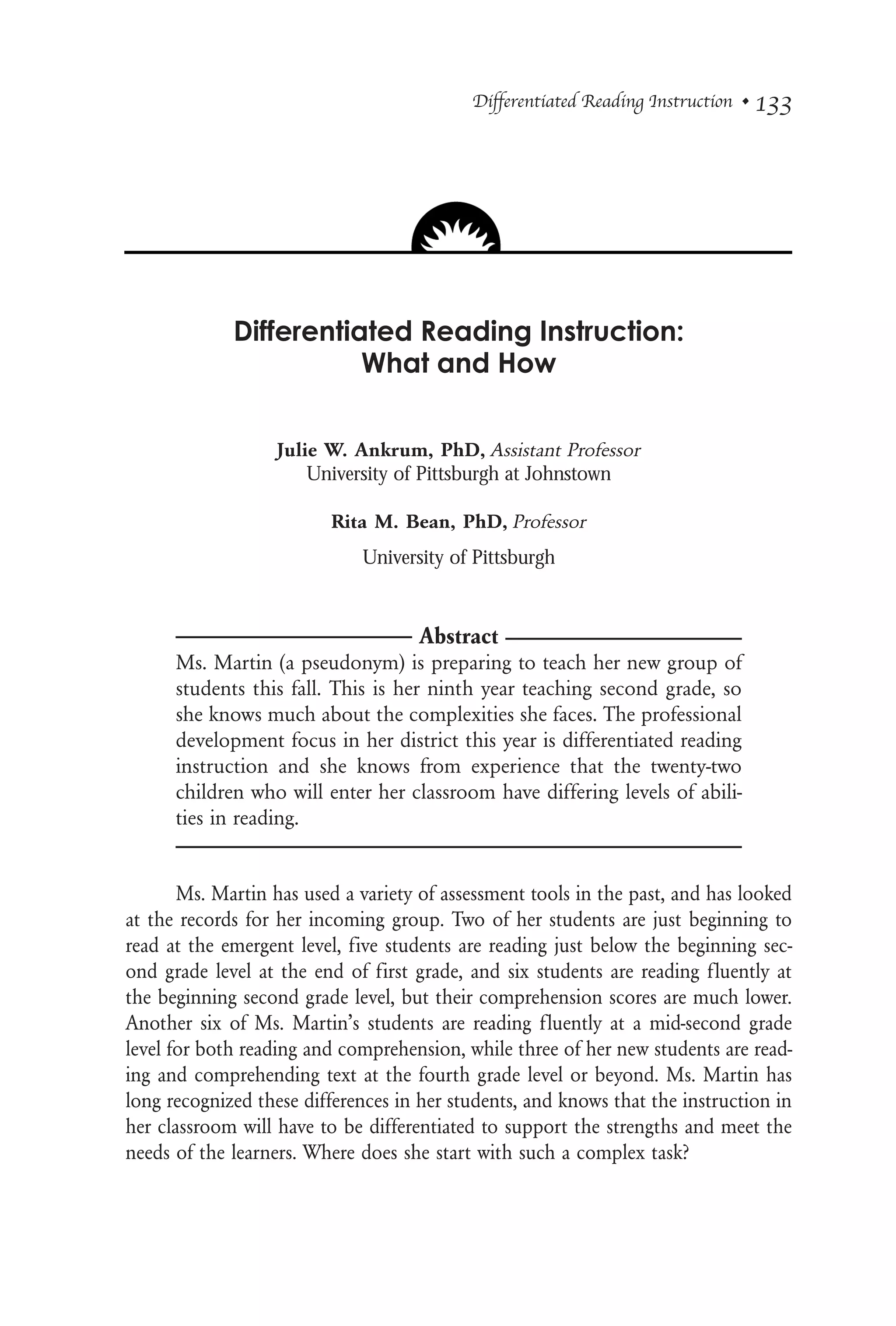 Differentiated Reading Instruction | PDF