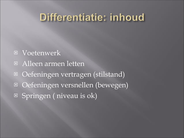 Differentiatie powerpoint stage | PPT