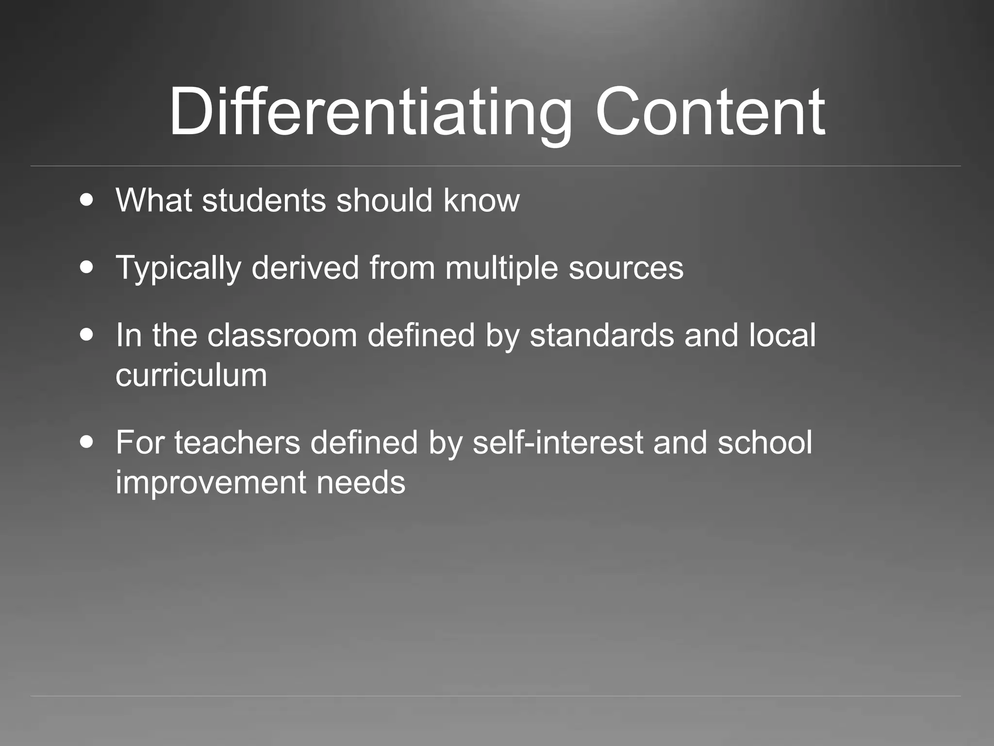 Differentiating Content for Teacher Learning | PPTX