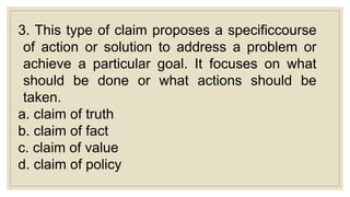 Differentiating Claim Of Fact, Claim Of Value.pptx