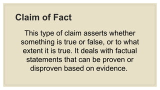 Differentiating Claim Of Fact, Claim Of Value.pptx