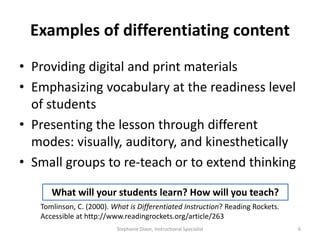 Differentiating instruction | PPTX