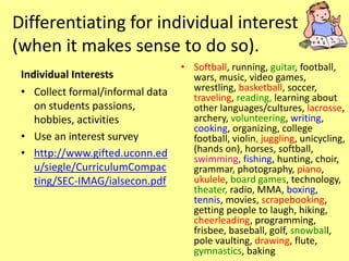 Differentiating instruction by interest | PPTX
