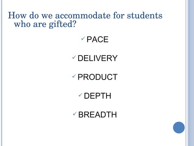 Differentiating Instruction For Gifted Learners | PPT