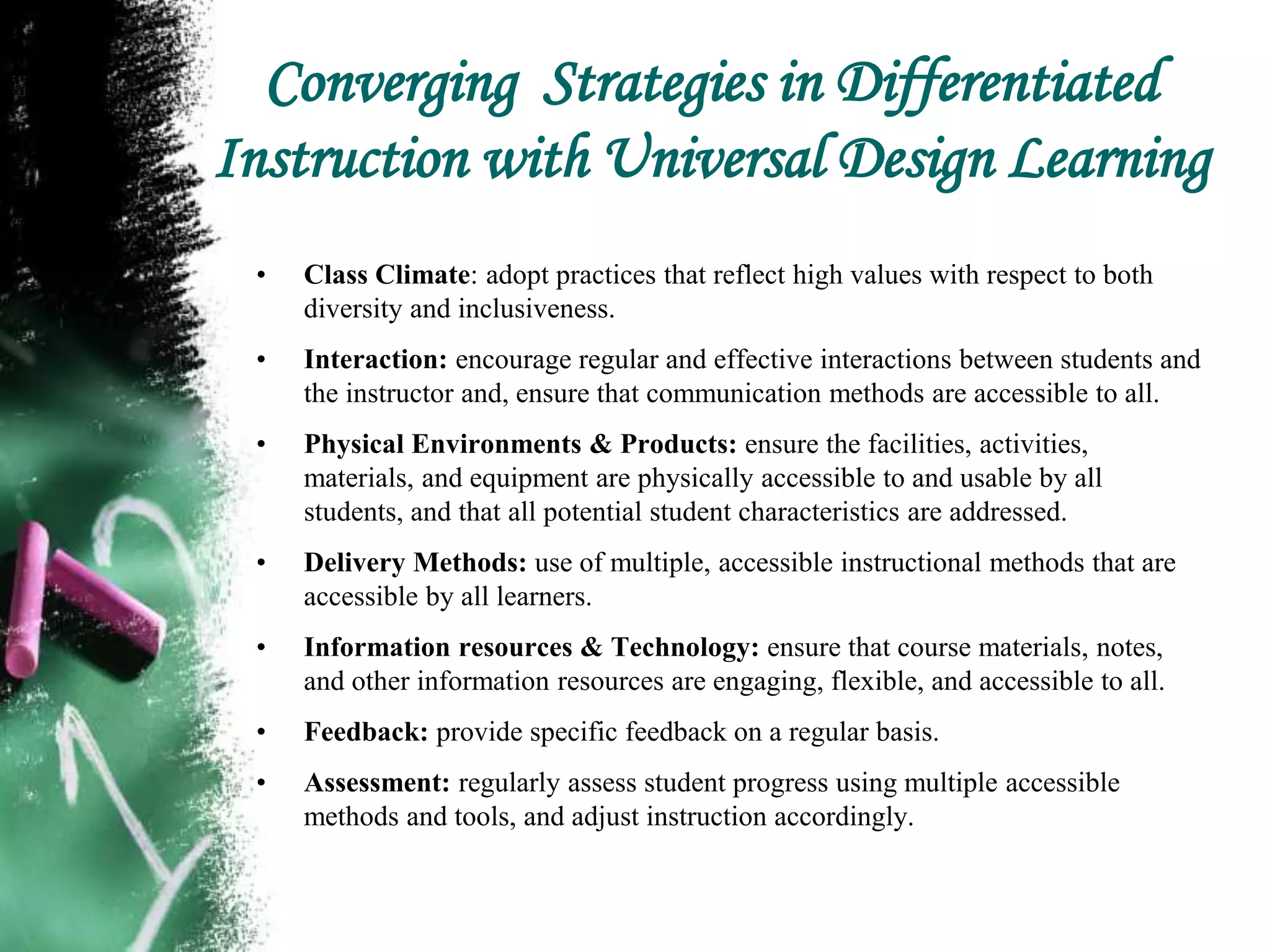Differentiating Instruction Through The Implementation of UDL | PPTX
