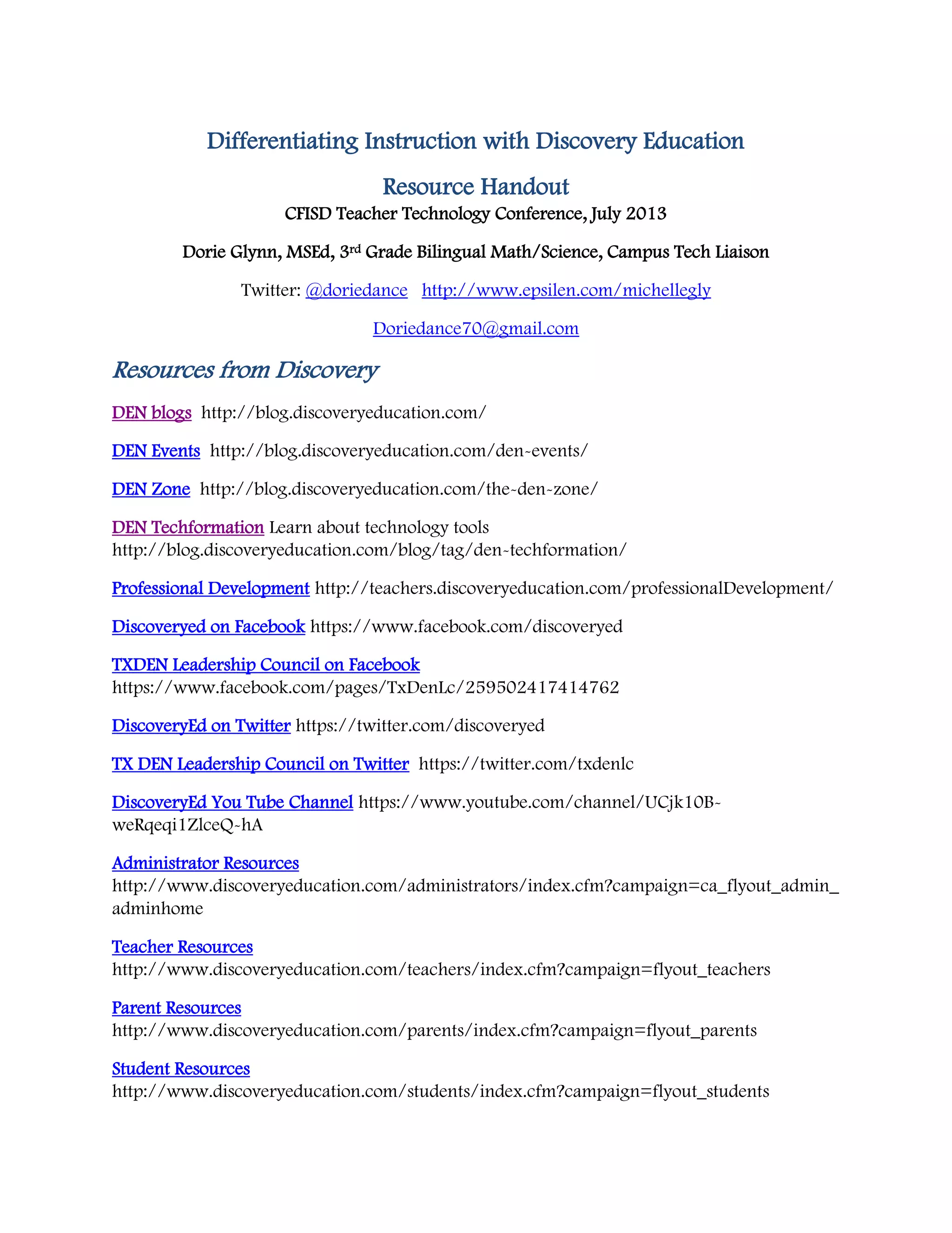 Differentiating Instruction with Discovery Education | PDF