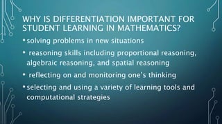 Differentiating Learning in Mathematics | PPTX