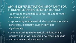 Differentiating Learning in Mathematics | PPTX
