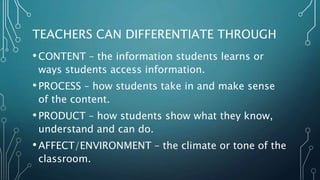 Differentiating Learning in Mathematics | PPTX
