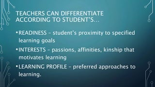 Differentiating Learning in Mathematics | PPTX