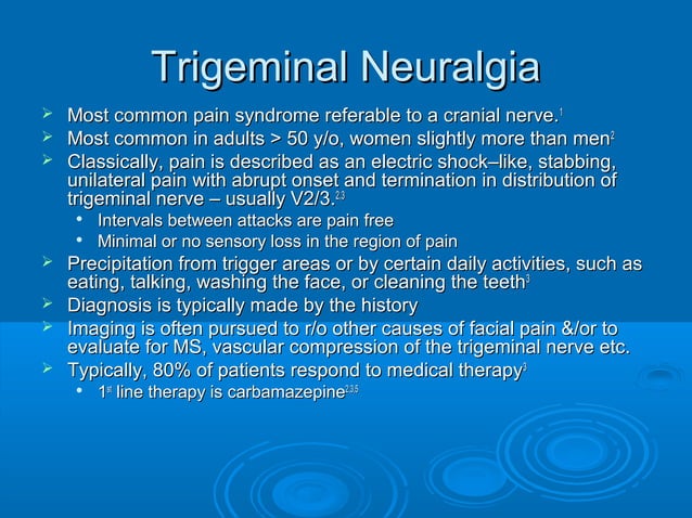 Differentiating trigeminal neuropathy from trigeminal neuralgia | PPT ...
