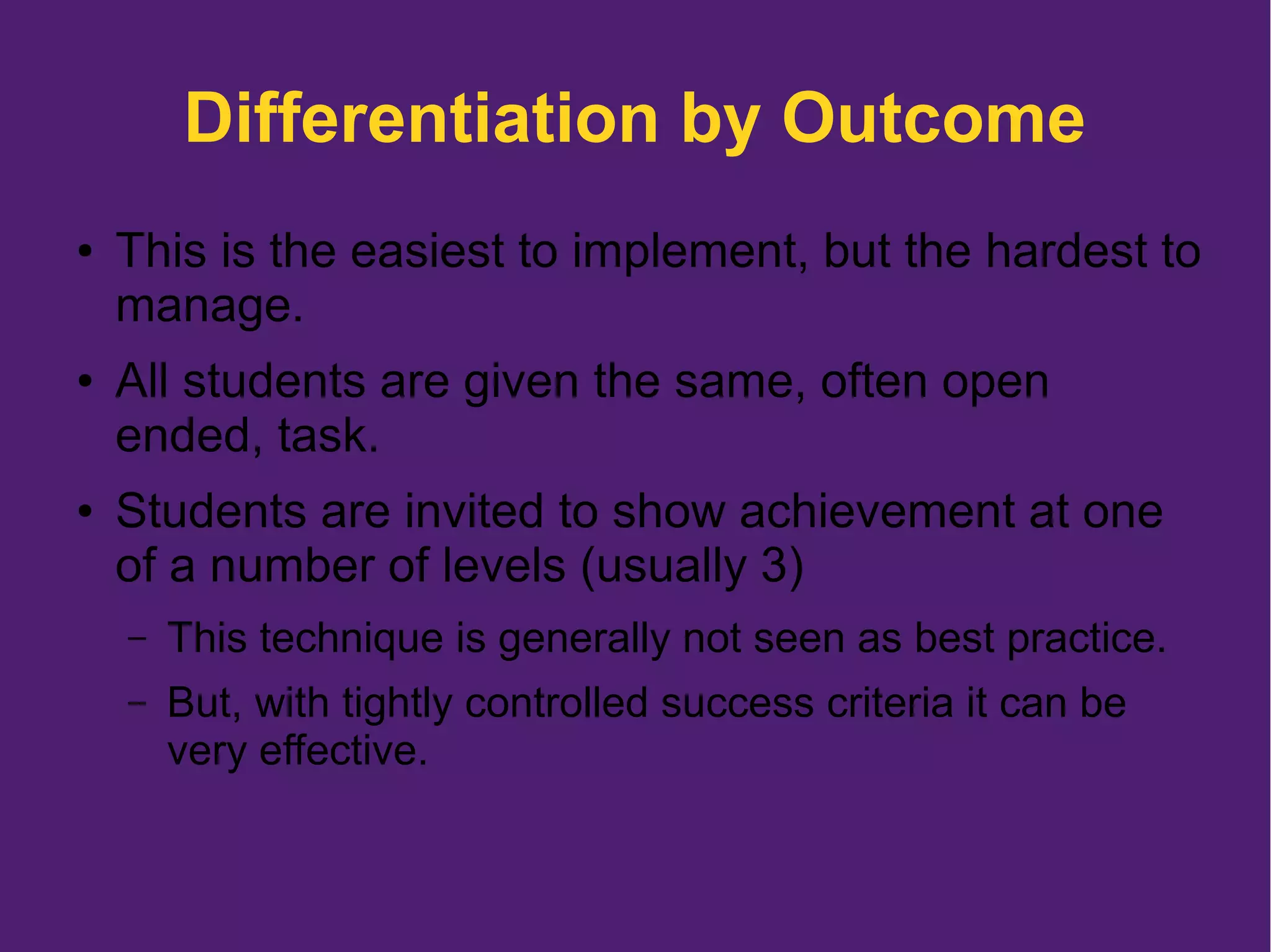 Differentiation in the classroom. | ODP