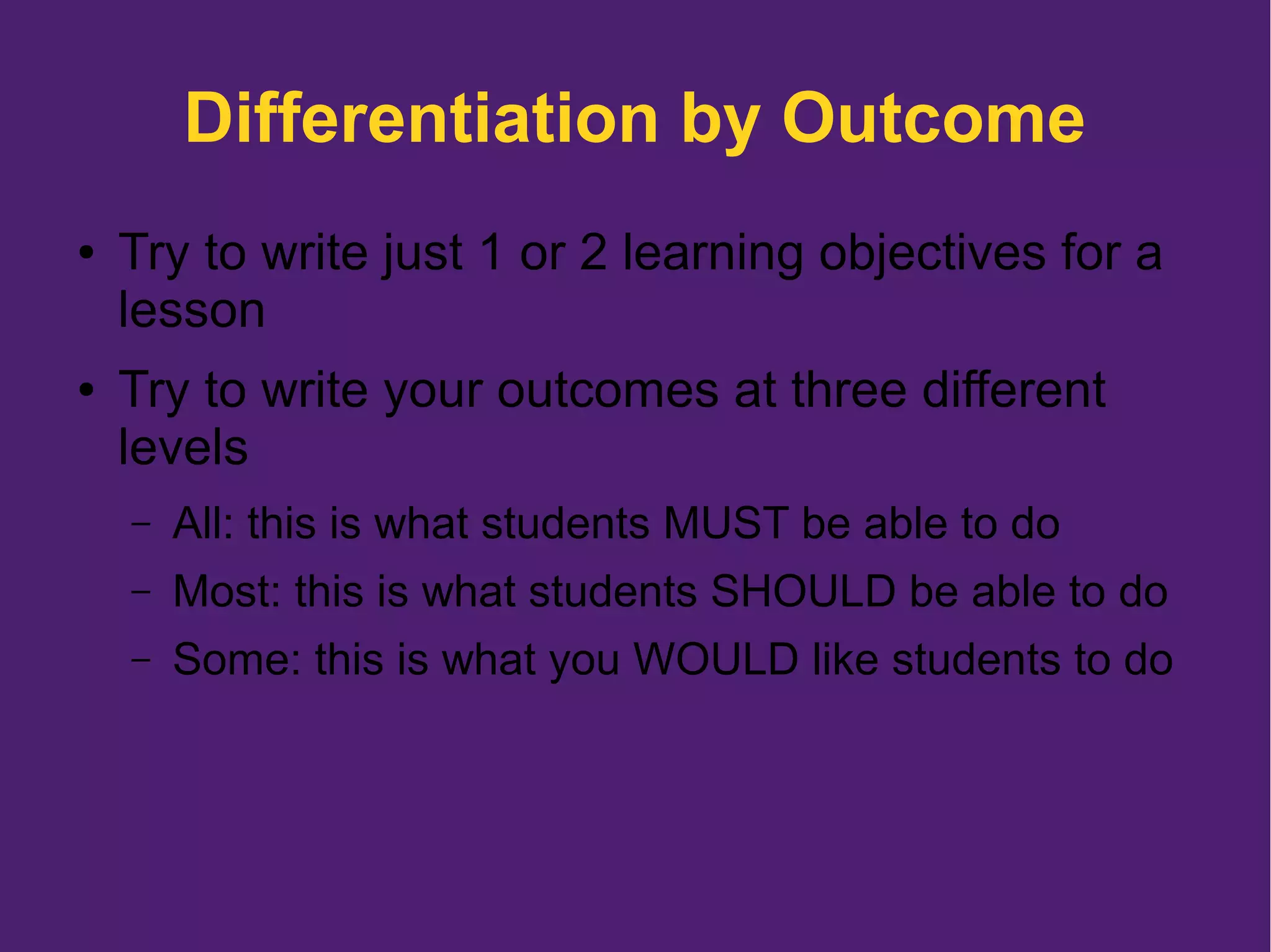 Differentiation in the classroom. | ODP