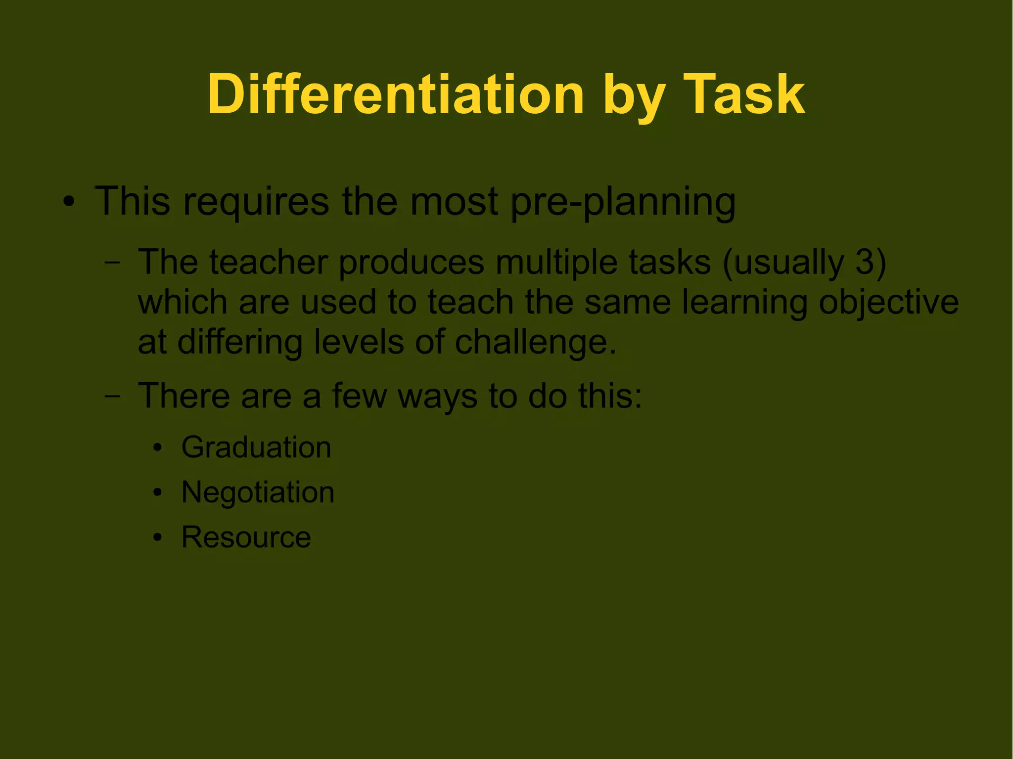 Differentiation in the classroom. | ODP