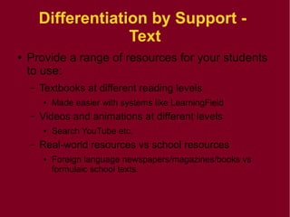 Differentiation in the classroom. | ODP