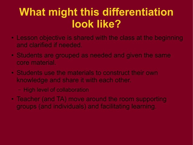 Differentiation in the classroom. | ODP