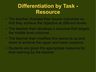 Differentiation in the classroom. | ODP