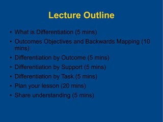 Differentiation in the classroom. | ODP