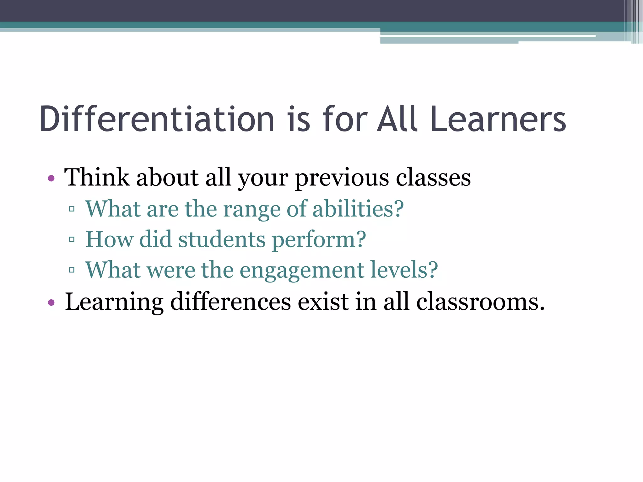 Differentiation- A School-Wide program | PPTX | Educational Assessment | Education