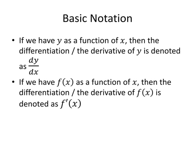 Differentiation Basic Formula | PPTX