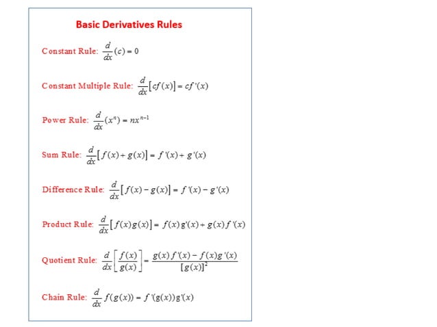 Differentiation Basic Formula | PPTX