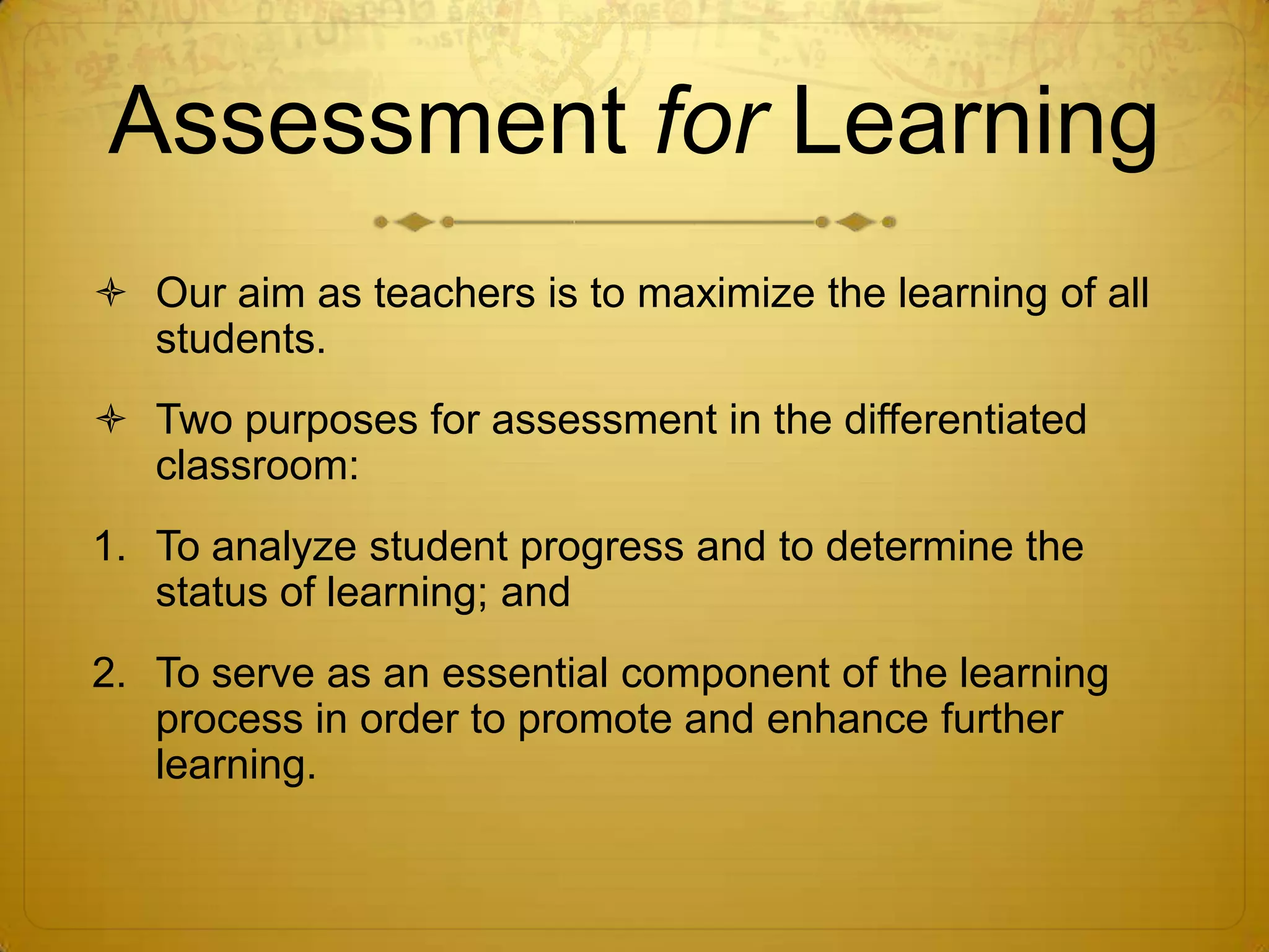 Differentiation & Self Assessment | PPT