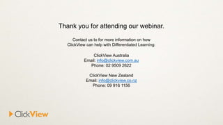 Differentiated Learning with ClickView | PPT