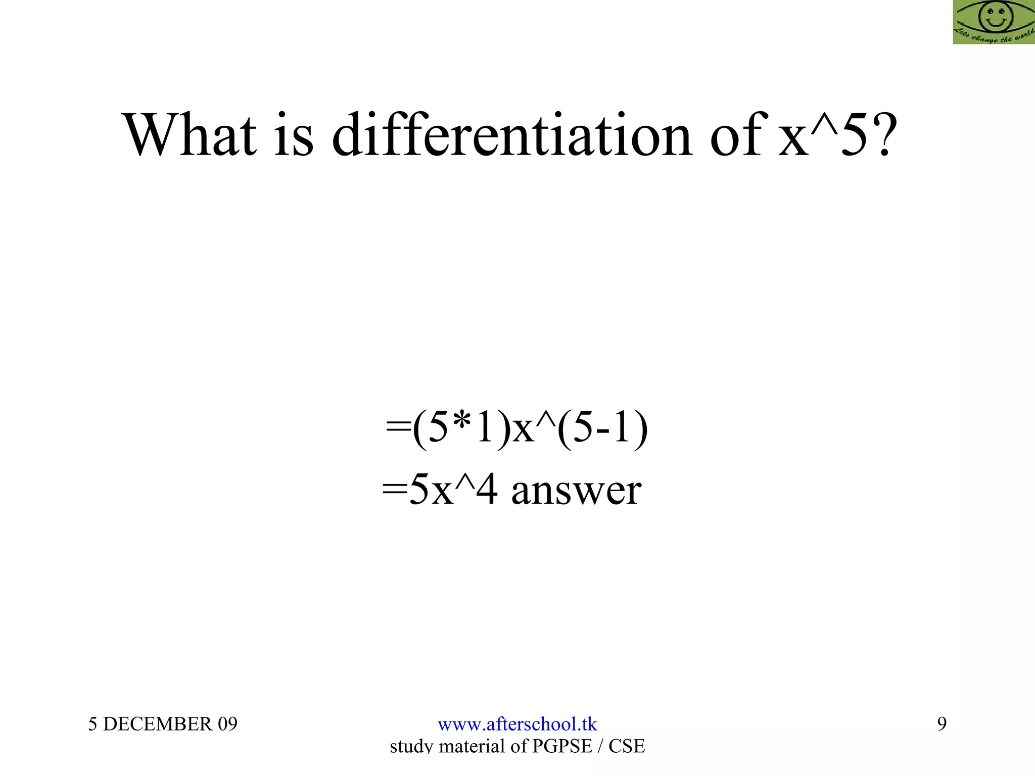Differentiation and integration | ODP