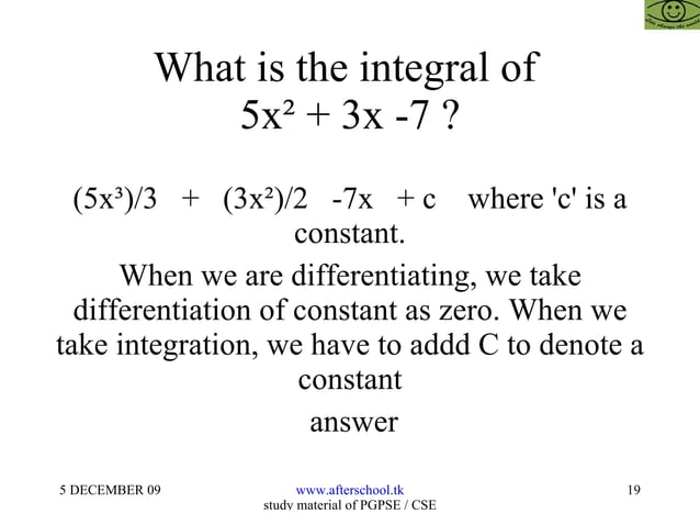 Differentiation and integration | ODP
